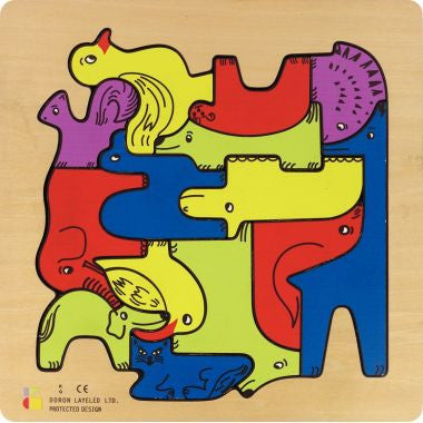 Encastrement casse-tête en bois, les animaux du zoo – Ma Rentrée Facile