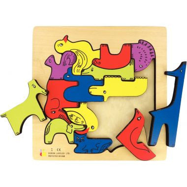 Encastrement casse-tête en bois, les animaux du zoo – Ma Rentrée Facile